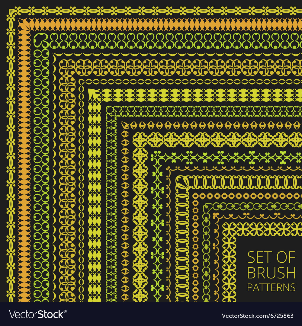 Luxury pattern brushes set Royalty Free Vector Image