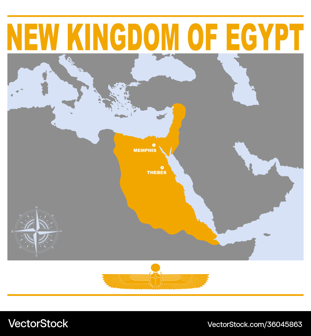 Map new kingdom egypt Royalty Free Vector Image