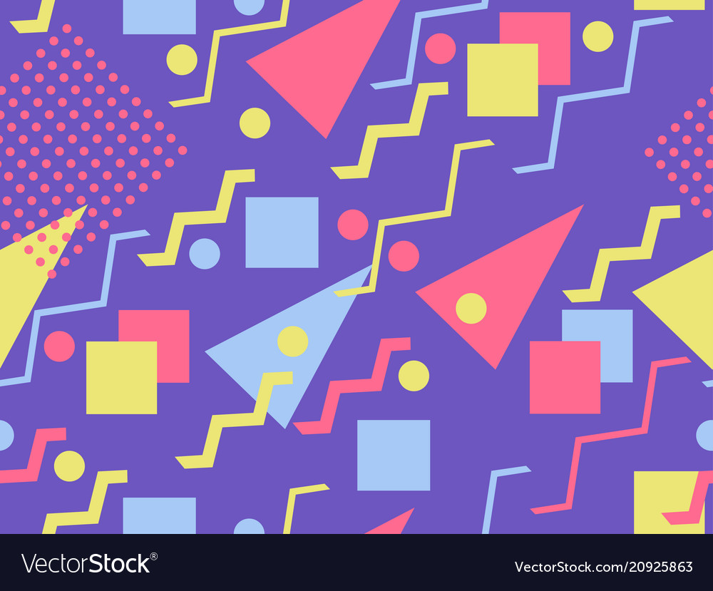 Memphis seamless pattern geometric elements Vector Image