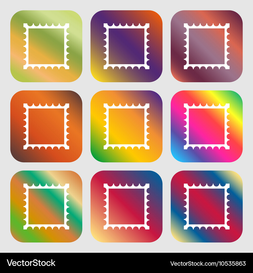 Photo frame template icon sign nine buttons Vector Image