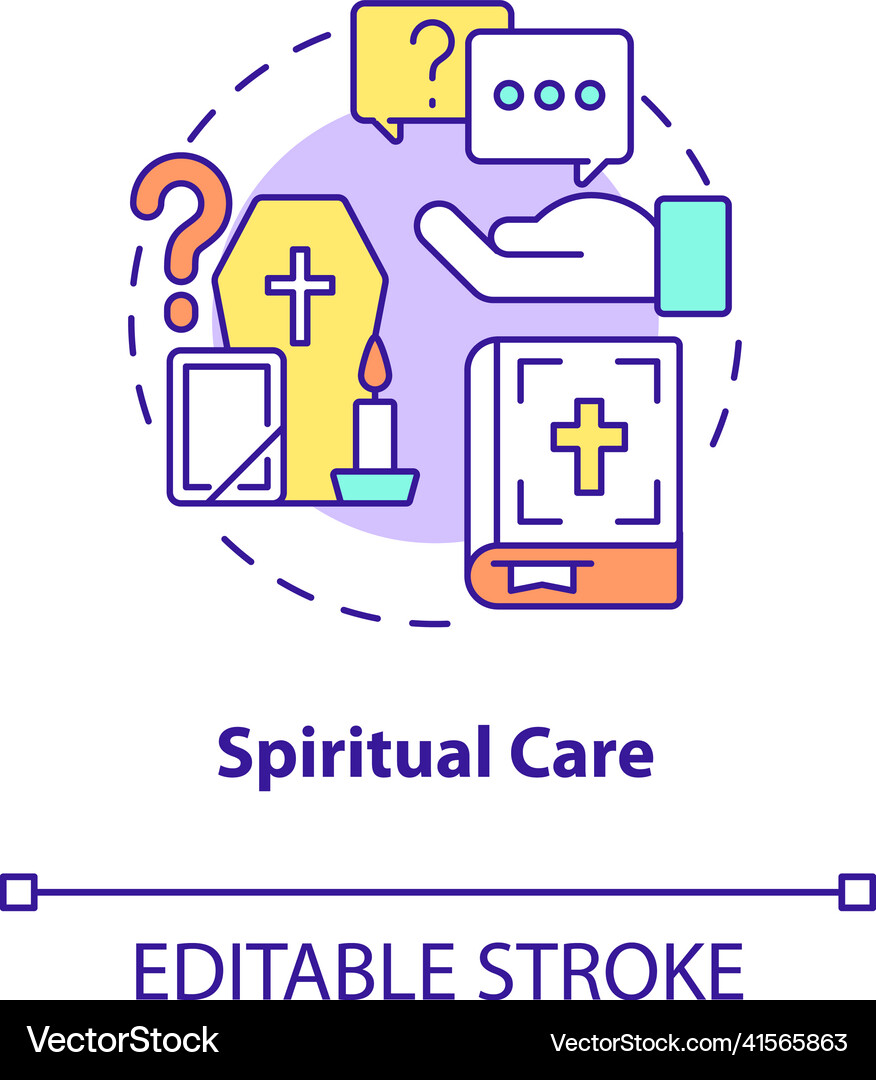 Spiritual care concept icon Royalty Free Vector Image