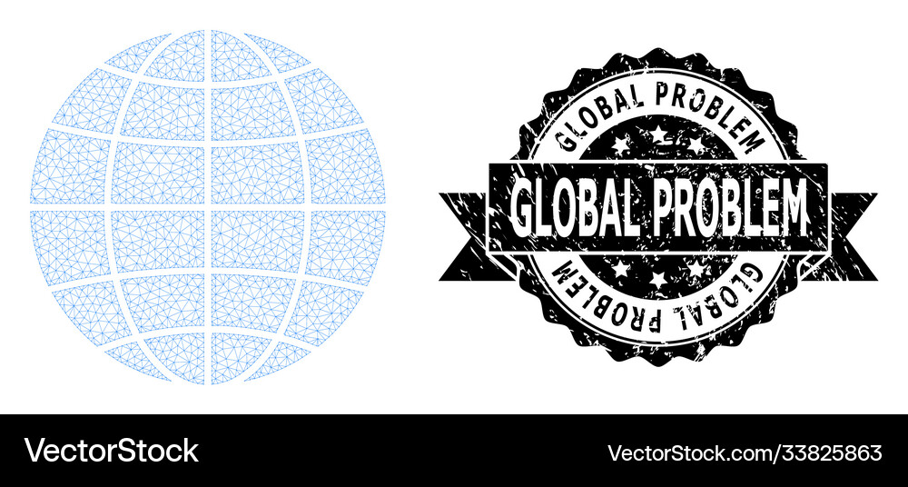 Textured global problem ribbon seal stamp and mesh