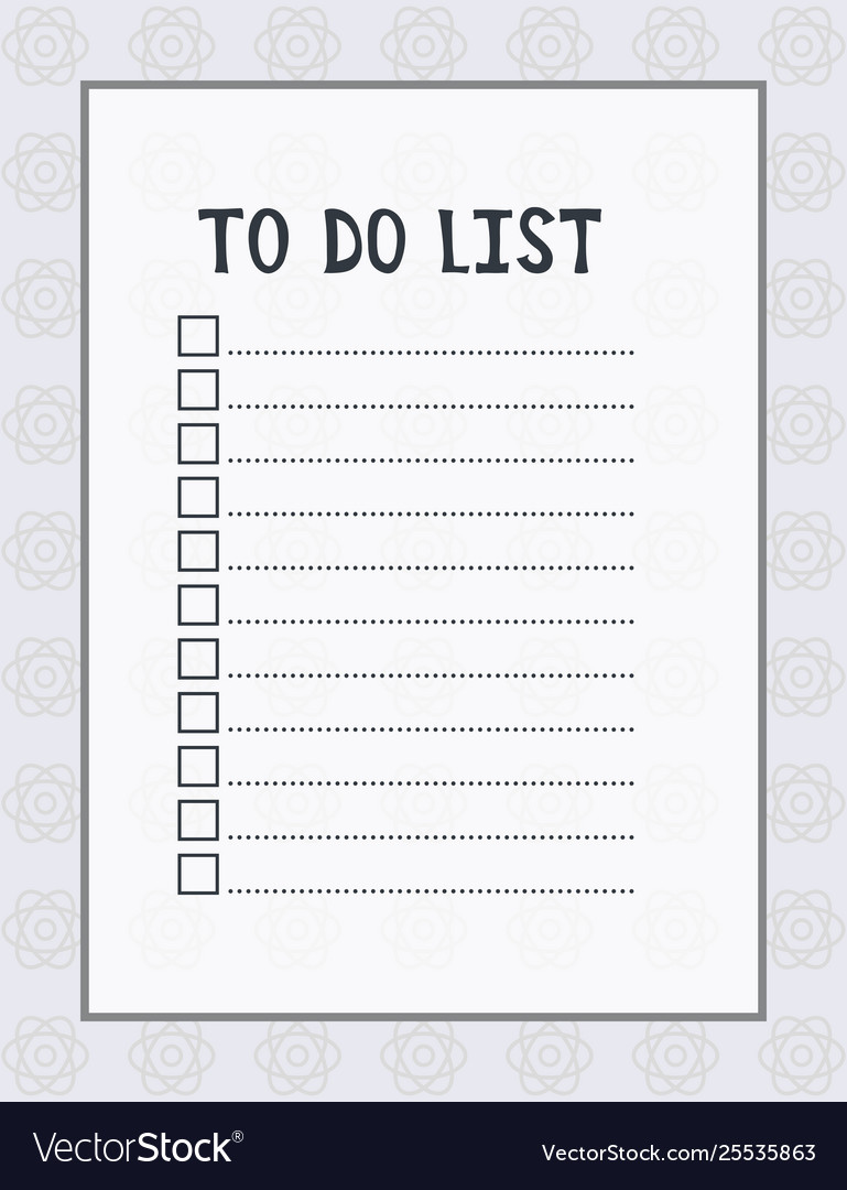 To do list Royalty Free Vector Image - VectorStock