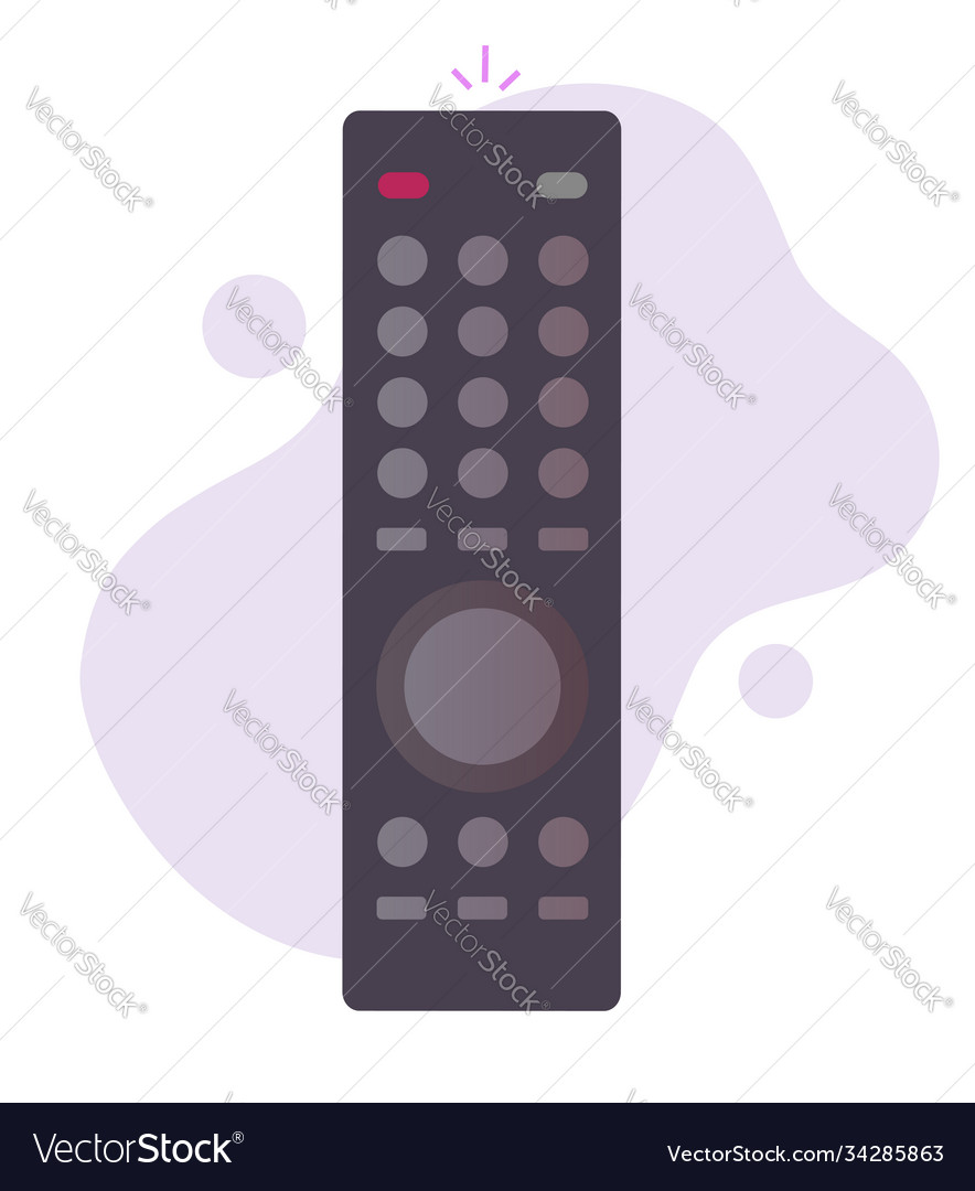 Tv remote control isolated device flat Royalty Free Vector