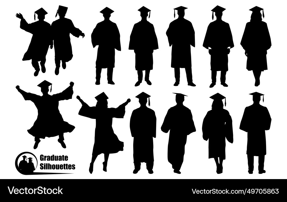 University students or graduates celebrating Vector Image