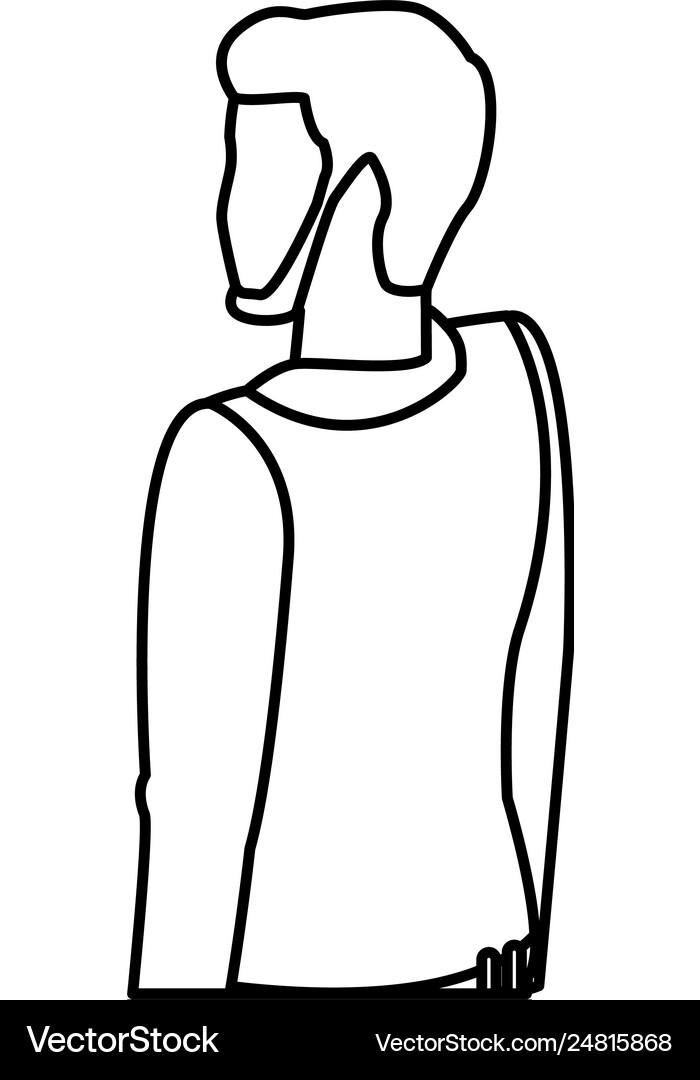 Adult man back avatar Royalty Free Vector Image