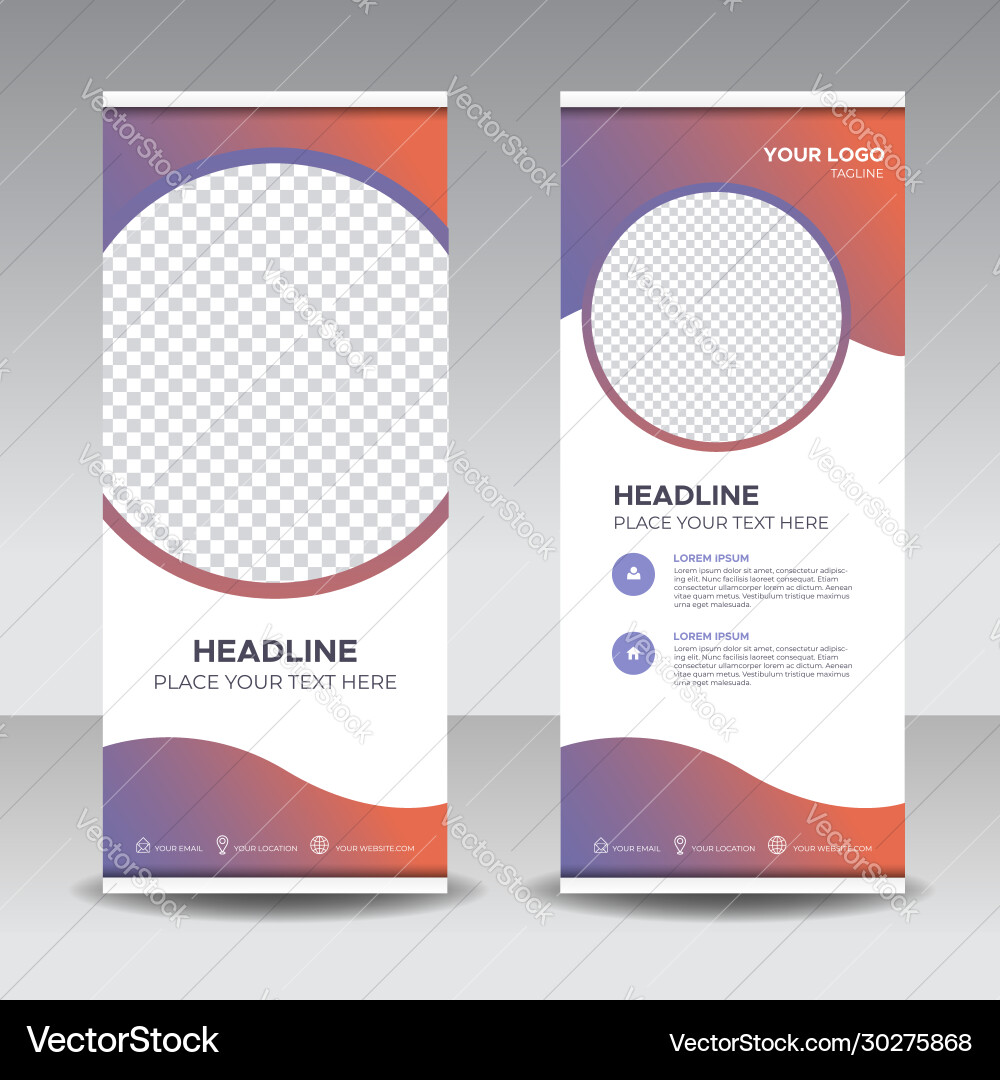 Advertising signboard design with color gradient Vector Image