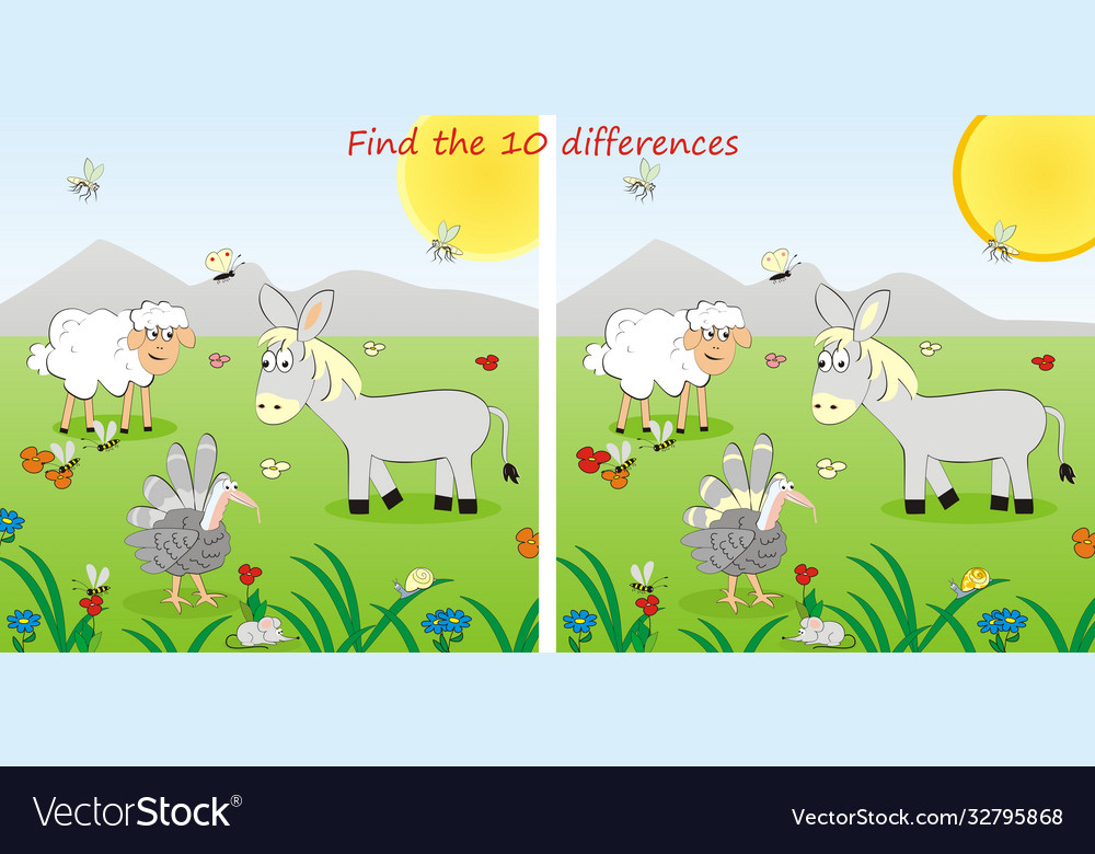 Animals-difference Royalty Free Vector Image - VectorStock