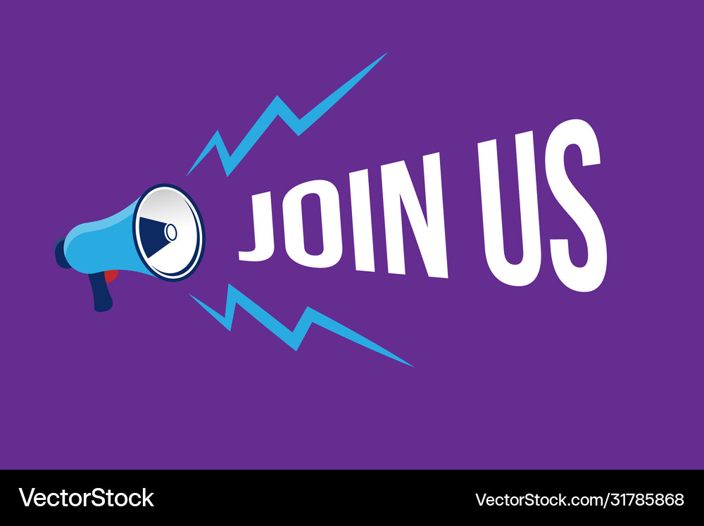 Banner with megaphone and text join us megaphone Vector Image