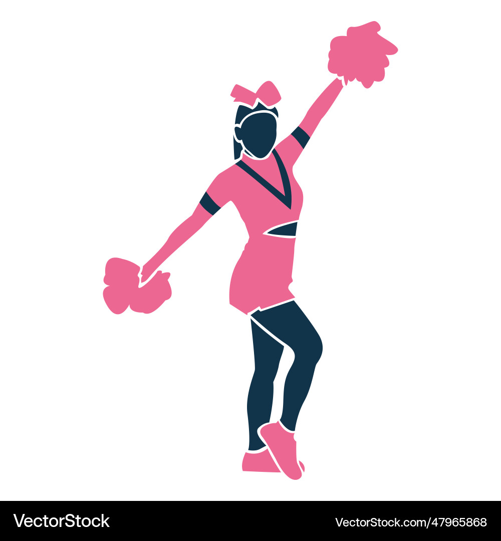 Cheerleader pose silhouette cheerleading Vector Image