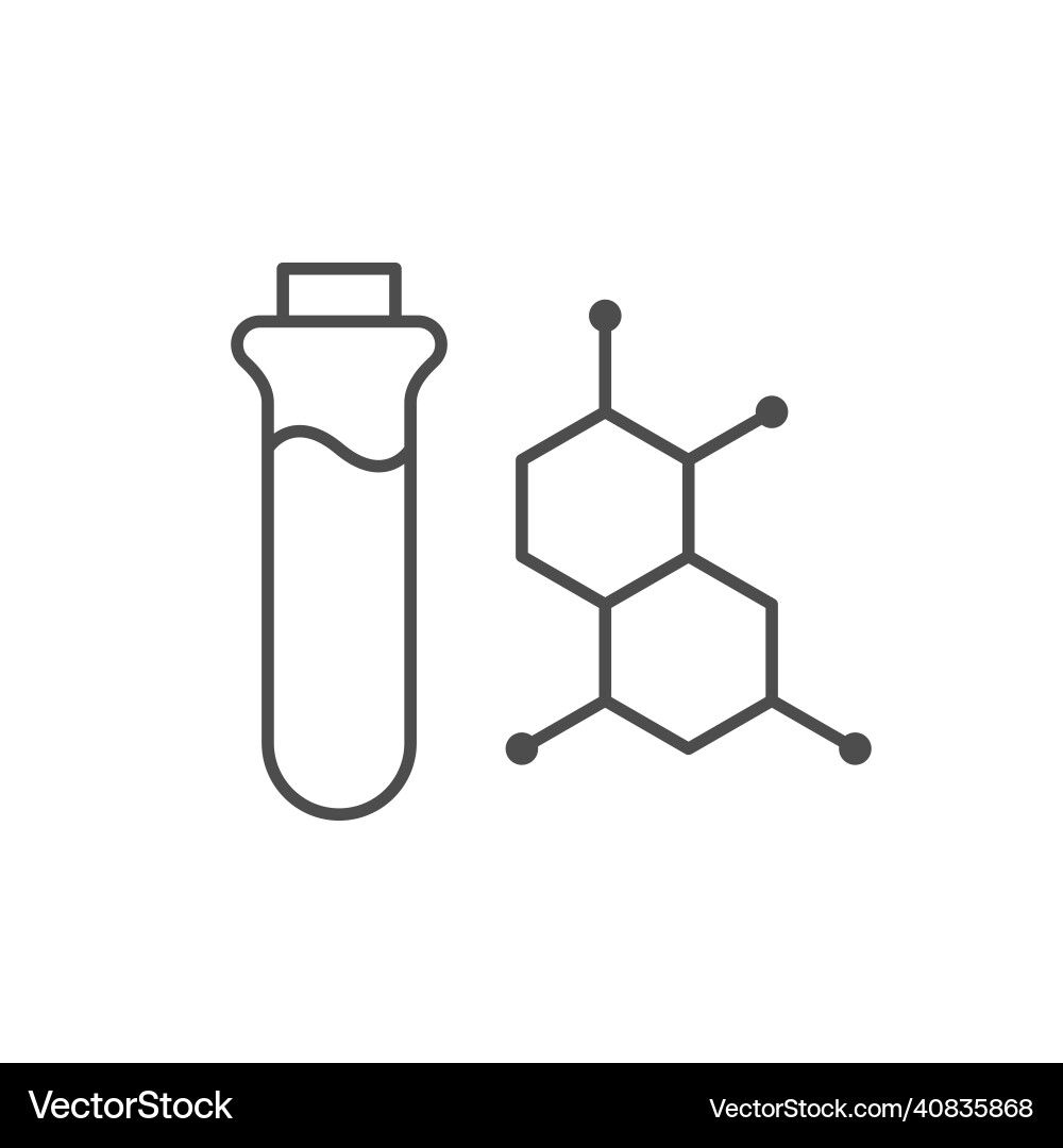 Chemical sample line outline icon Royalty Free Vector Image