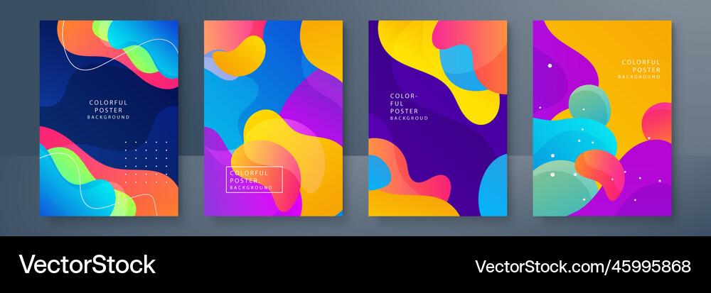 Creative colorful covers or posters set in trendy Vector Image
