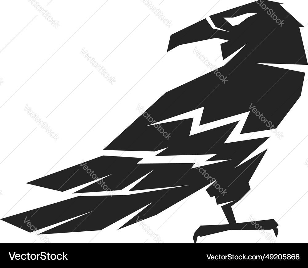 Crow logo template isolated brand identity icon Vector Image