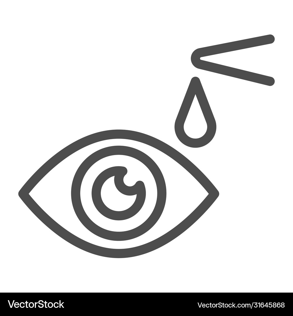 Eye drops line icon heath care concept Royalty Free Vector