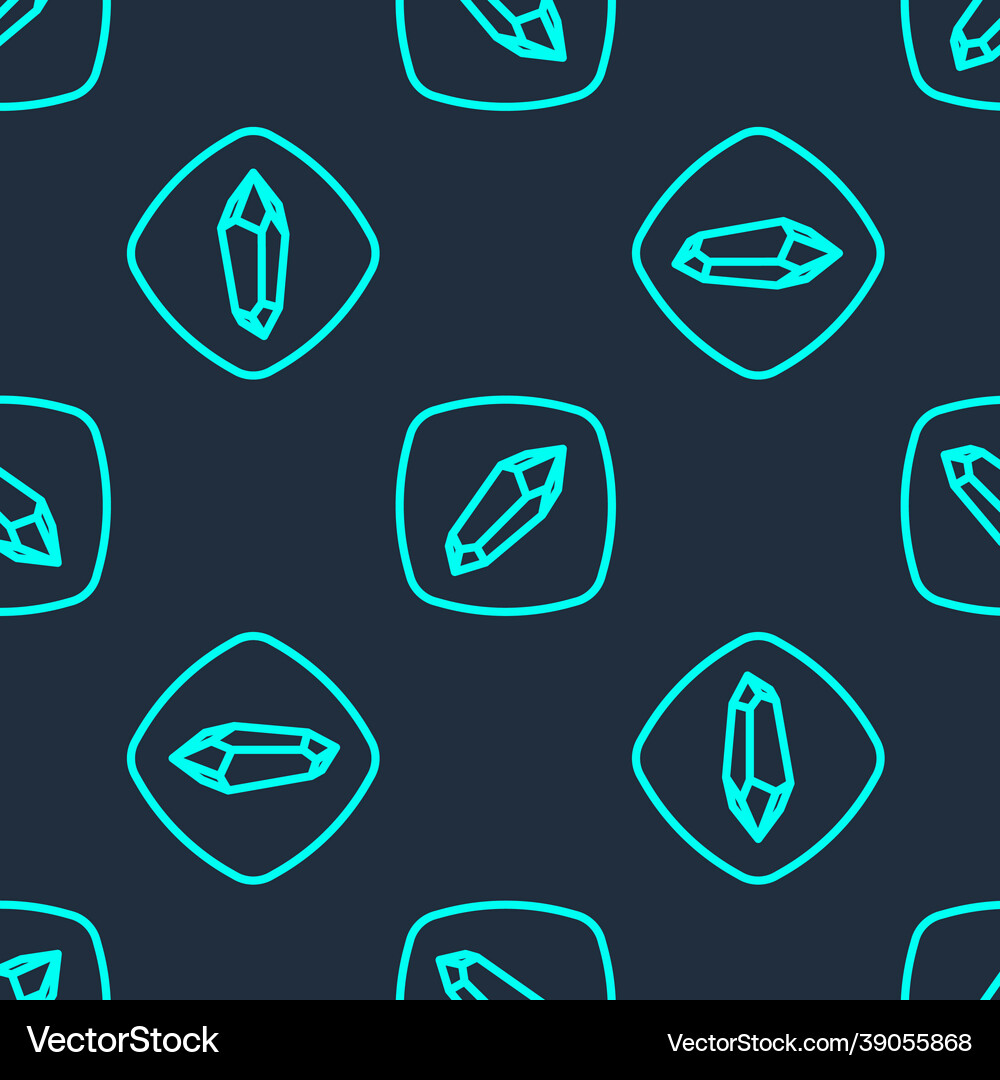 Green line magic stone icon isolated seamless Vector Image