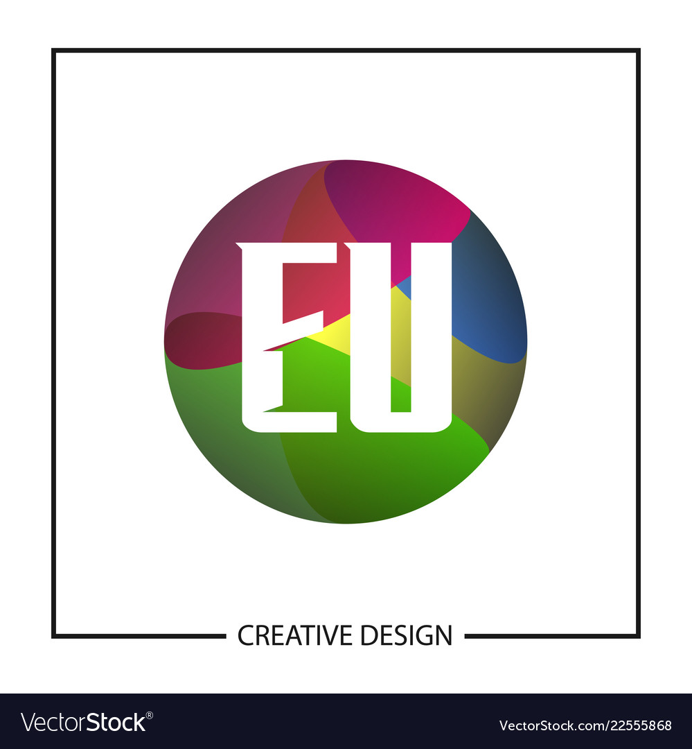 Initial letter eu logo template design Royalty Free Vector