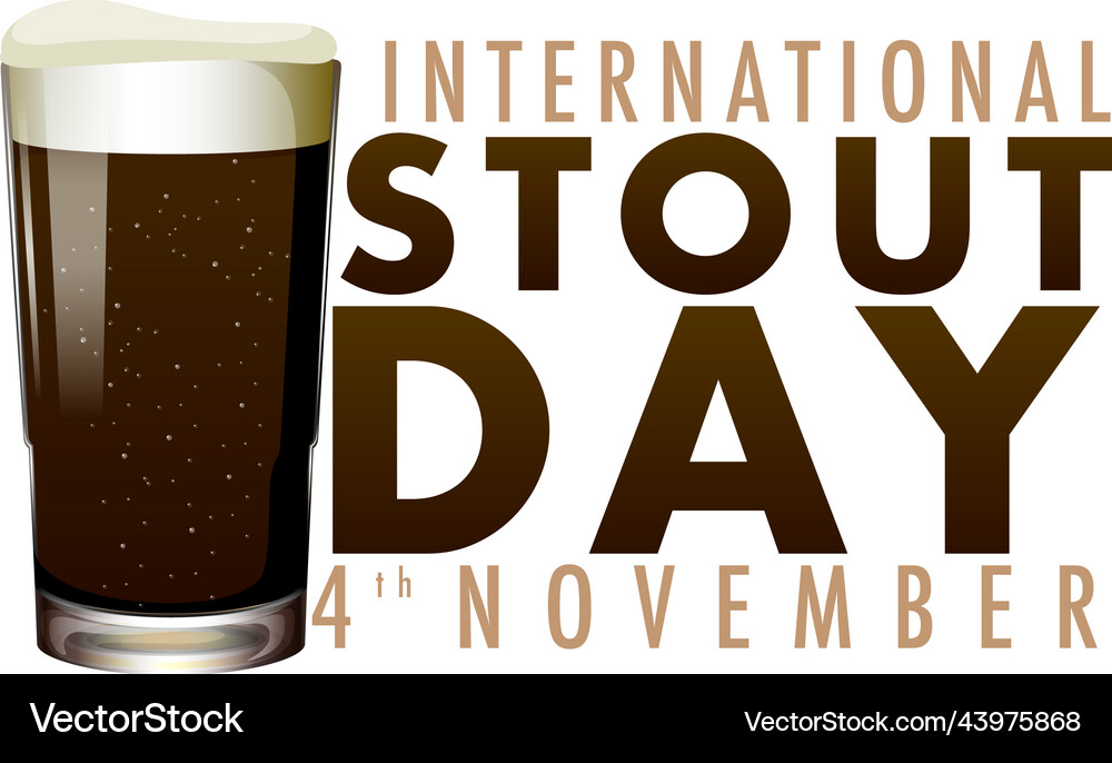 International stout day banner design Royalty Free Vector