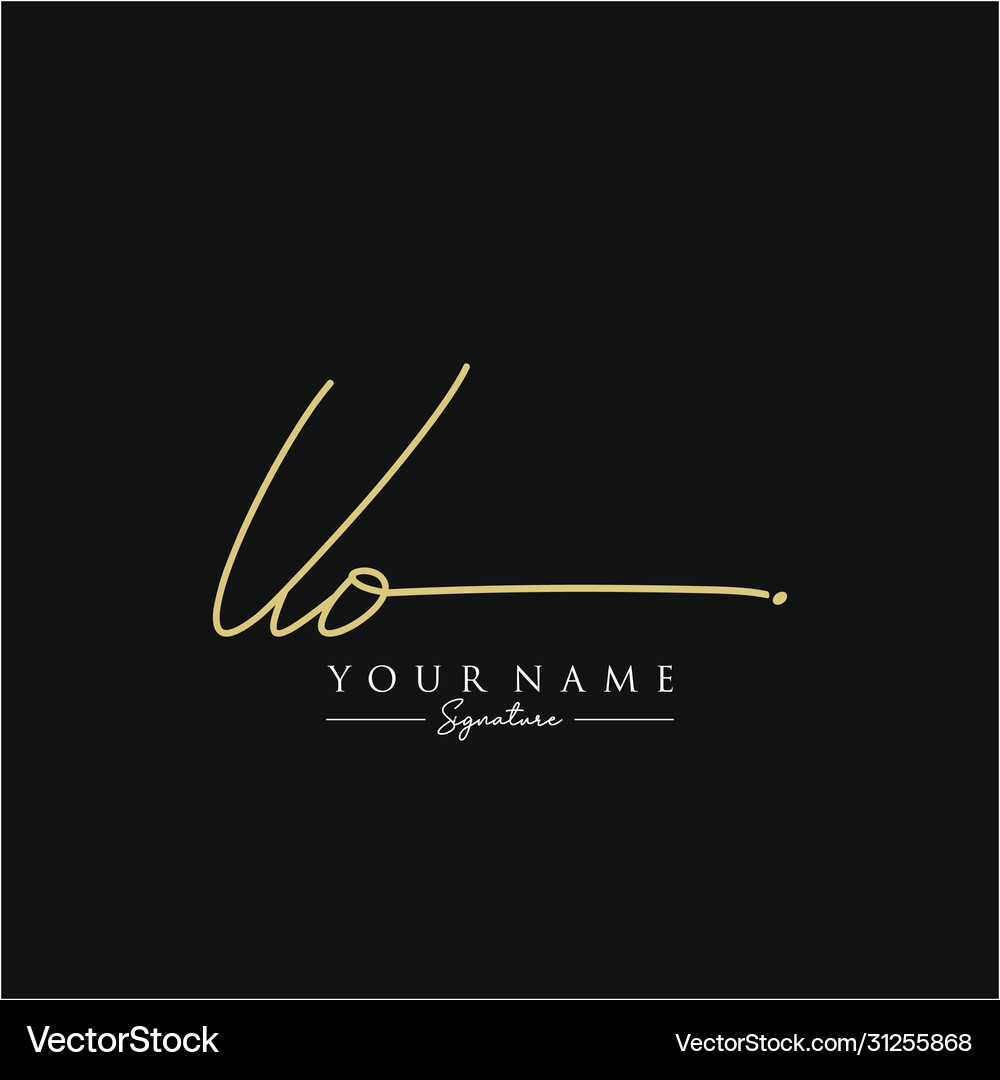 Letter vo signature logo template Royalty Free Vector Image
