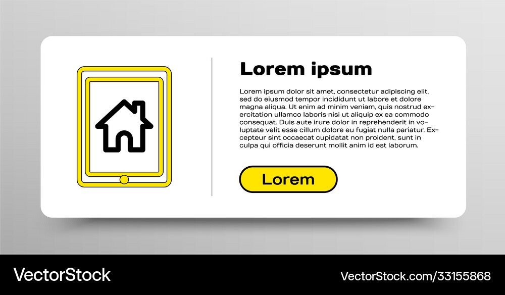 Line tablet and smart home icon isolated on white Vector Image