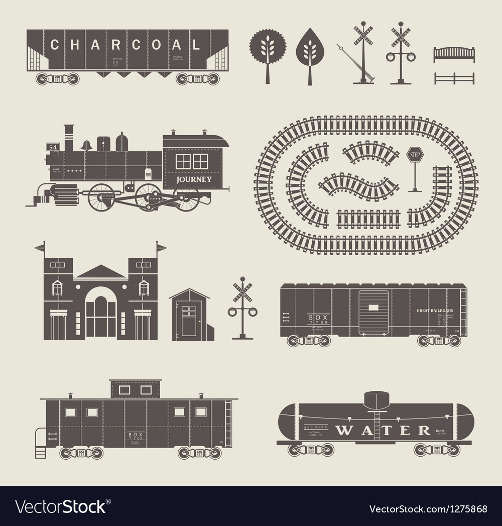 Train set Royalty Free Vector Image - VectorStock