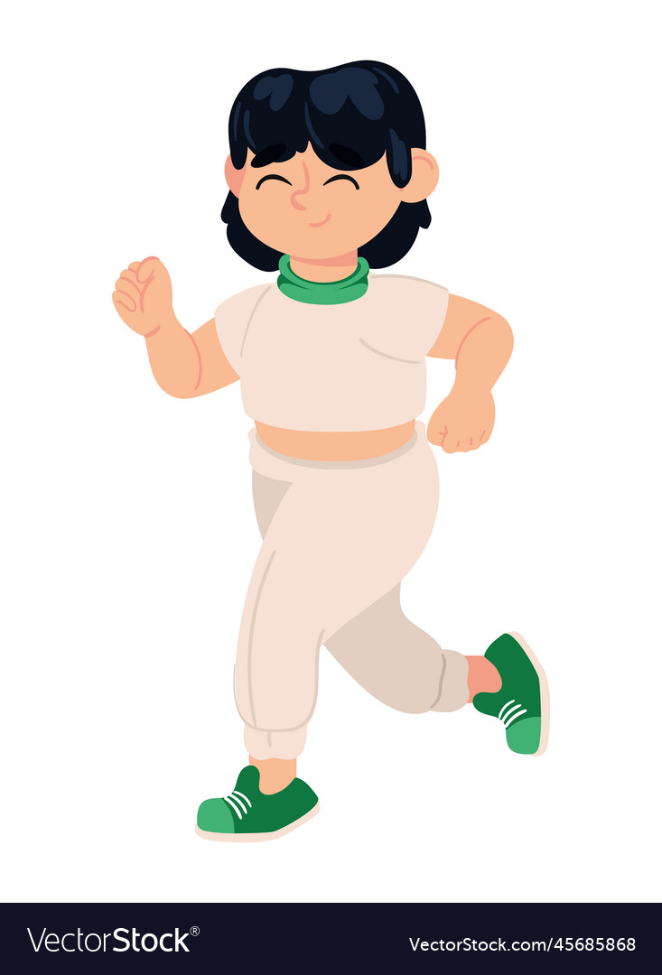 Woman practicing running Royalty Free Vector Image Woman practicing running Royalty Free Vector Image