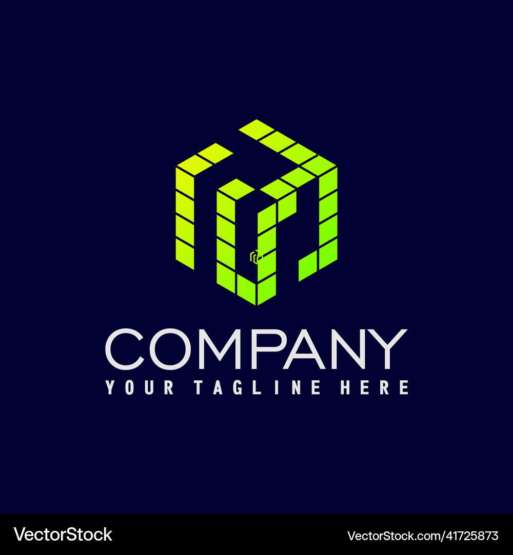 3d box looks unique and attractive logo design Vector Image
