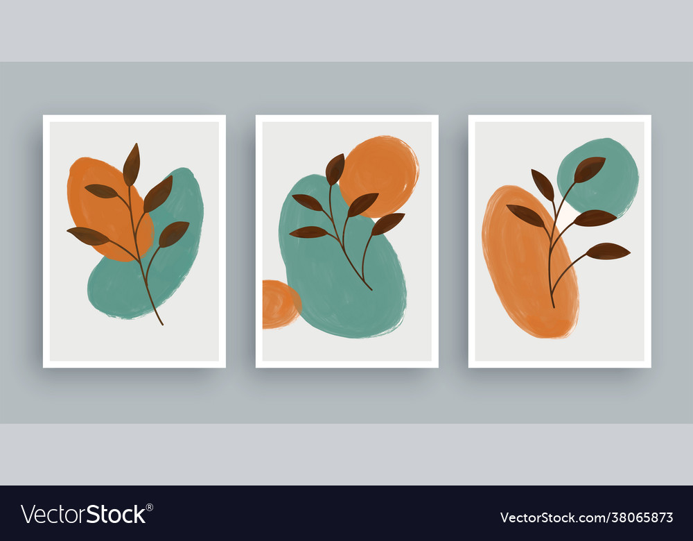 Abstract wall art painting with pastel colors Vector Image