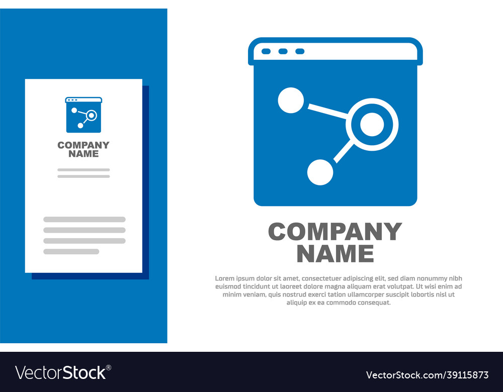 Blue browser window icon isolated on white Vector Image