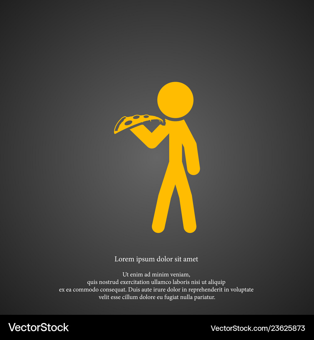 Man eating pizza icon simple food element Vector Image