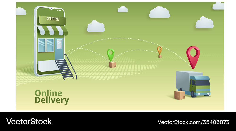 Online shop digital marketing store e-commerce Vector Image