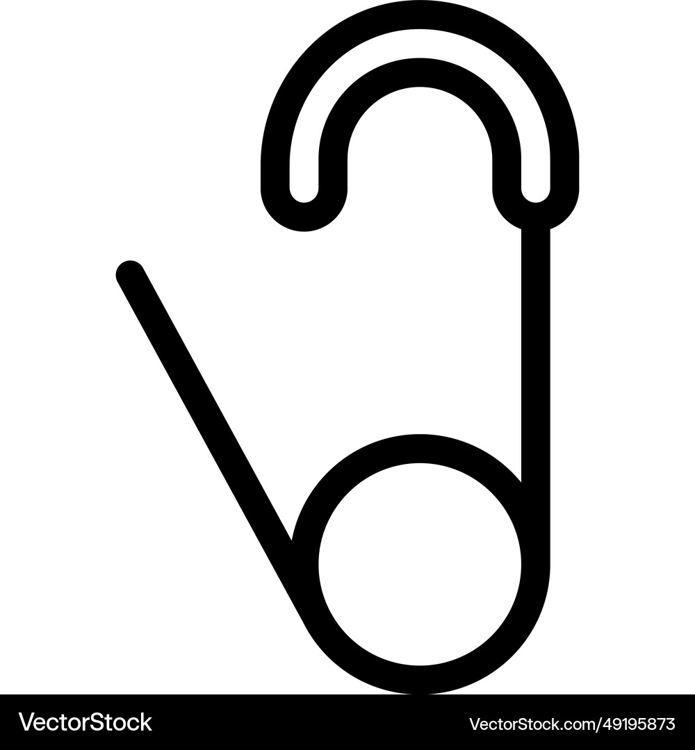 Pin a metal fastener for securing fabric Vector Image