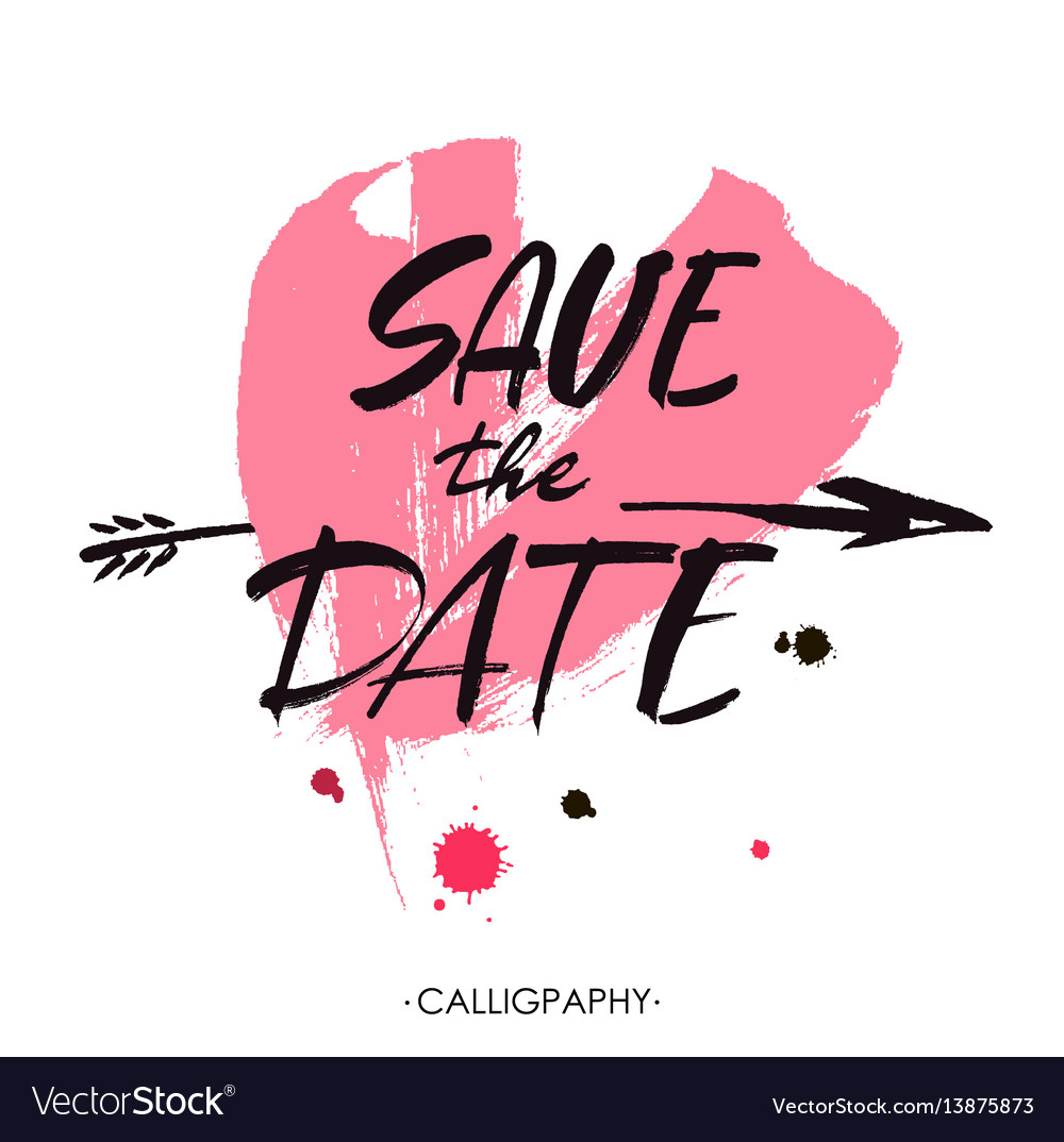 Save the date hand lettering handmade Royalty Free Vector
