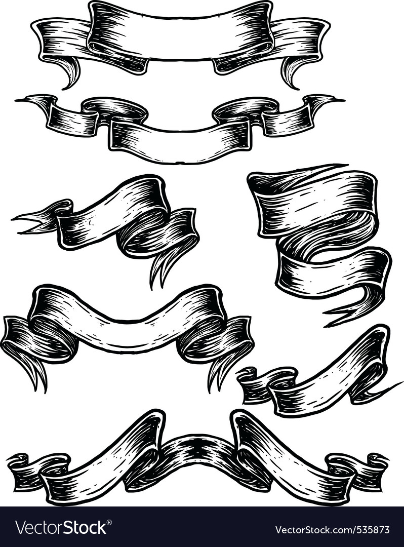 Sketch Scroll Banner Royalty Free Vector Image