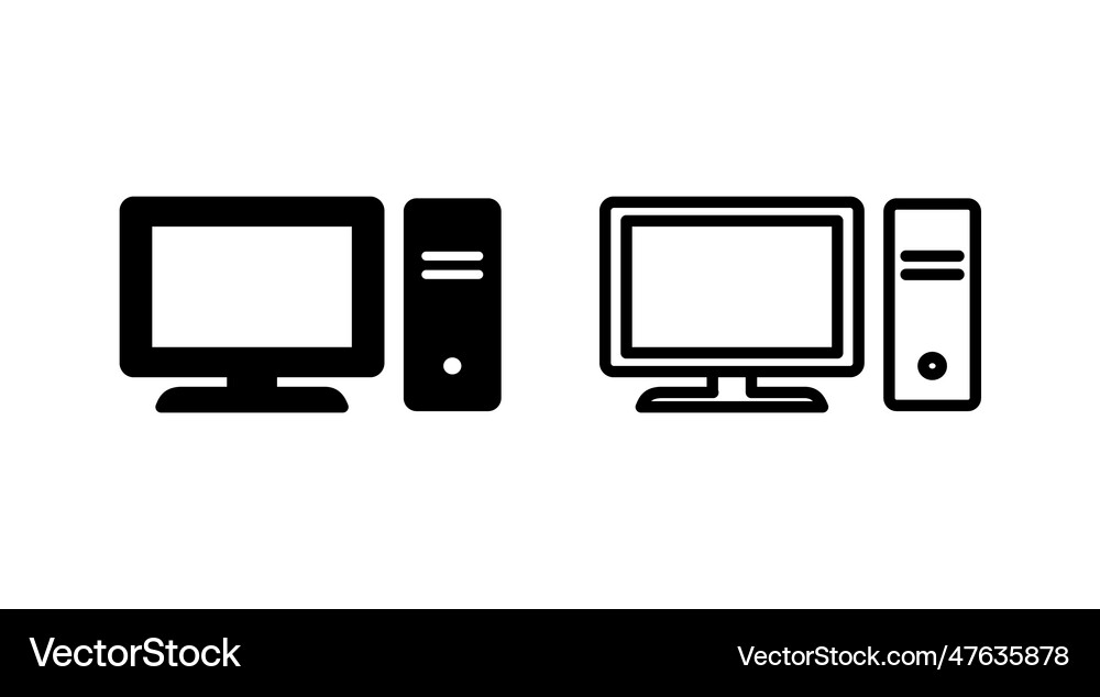 Computer icon monitor icon Royalty Free Vector Image