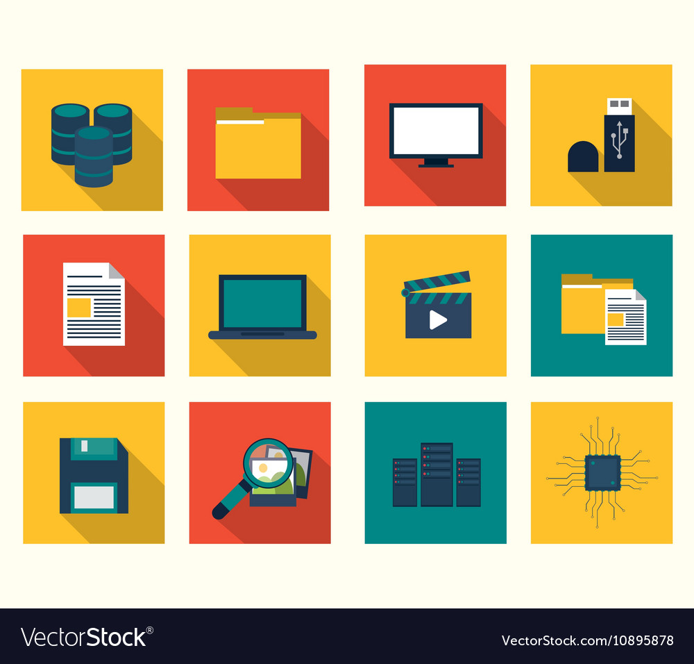 Data center related icons image Royalty Free Vector Image