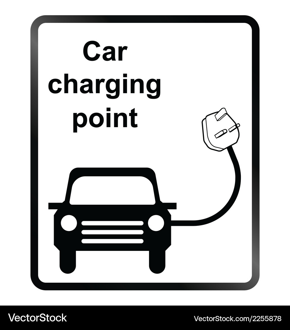 Electric car information sign Royalty Free Vector Image