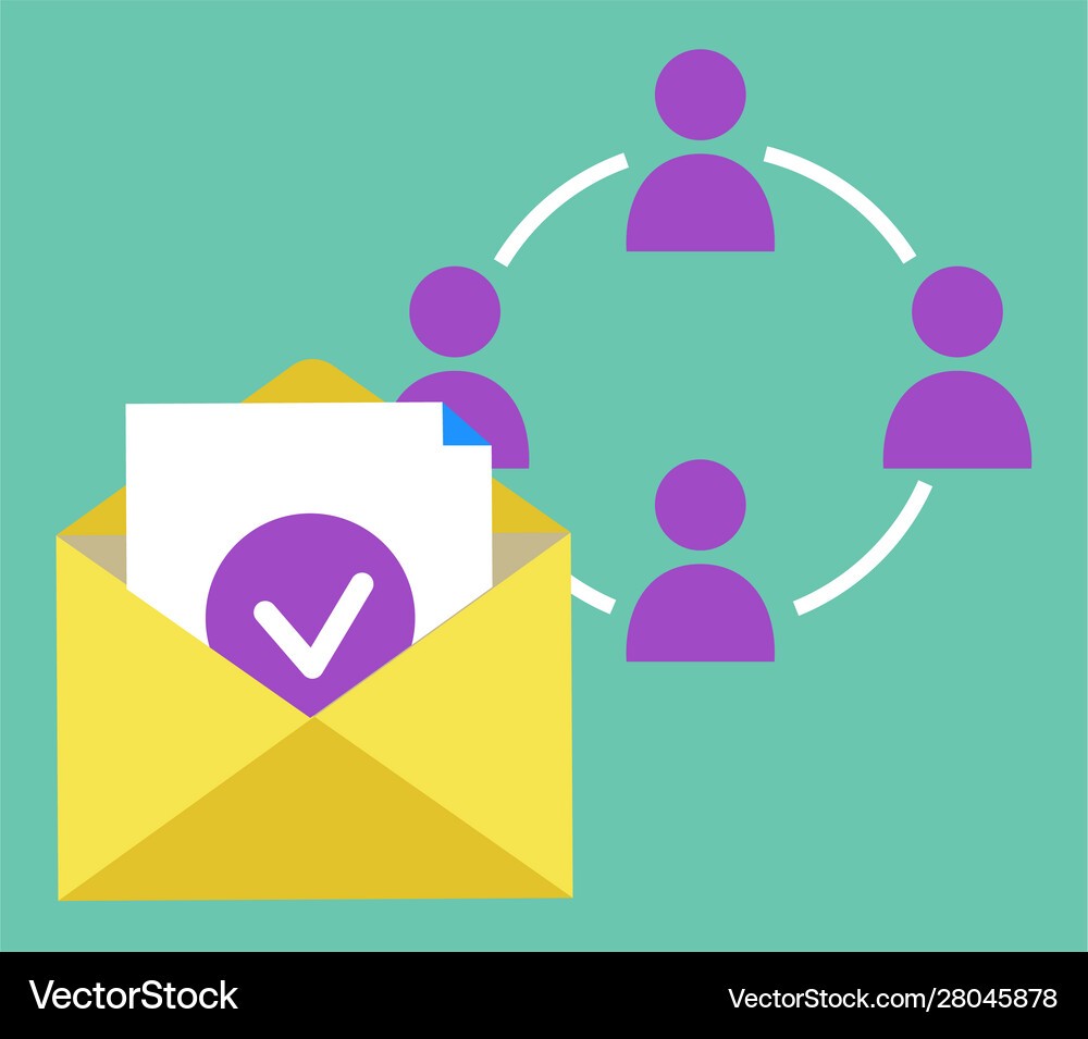 Email and broker sign team communication Vector Image