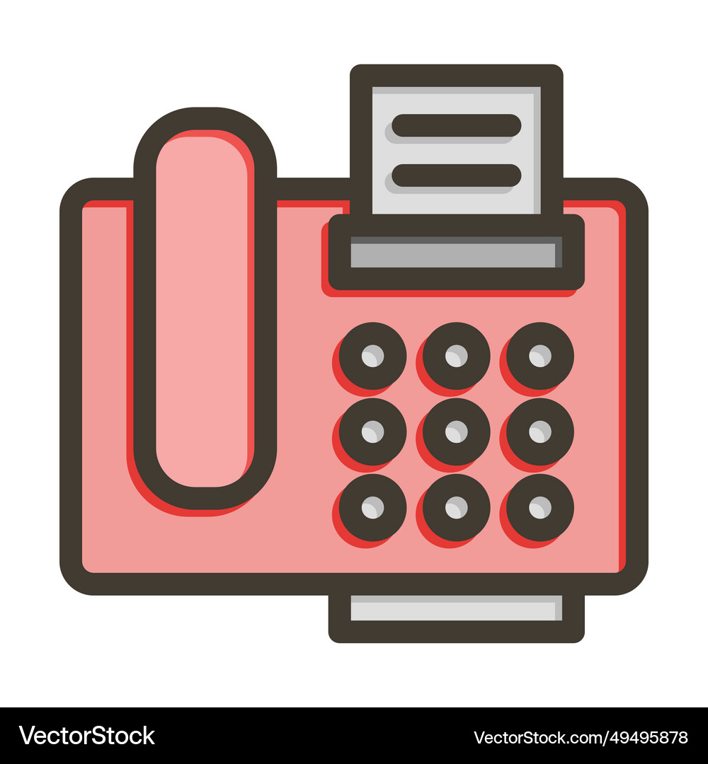 Fax machine thick line filled colors icon Vector Image