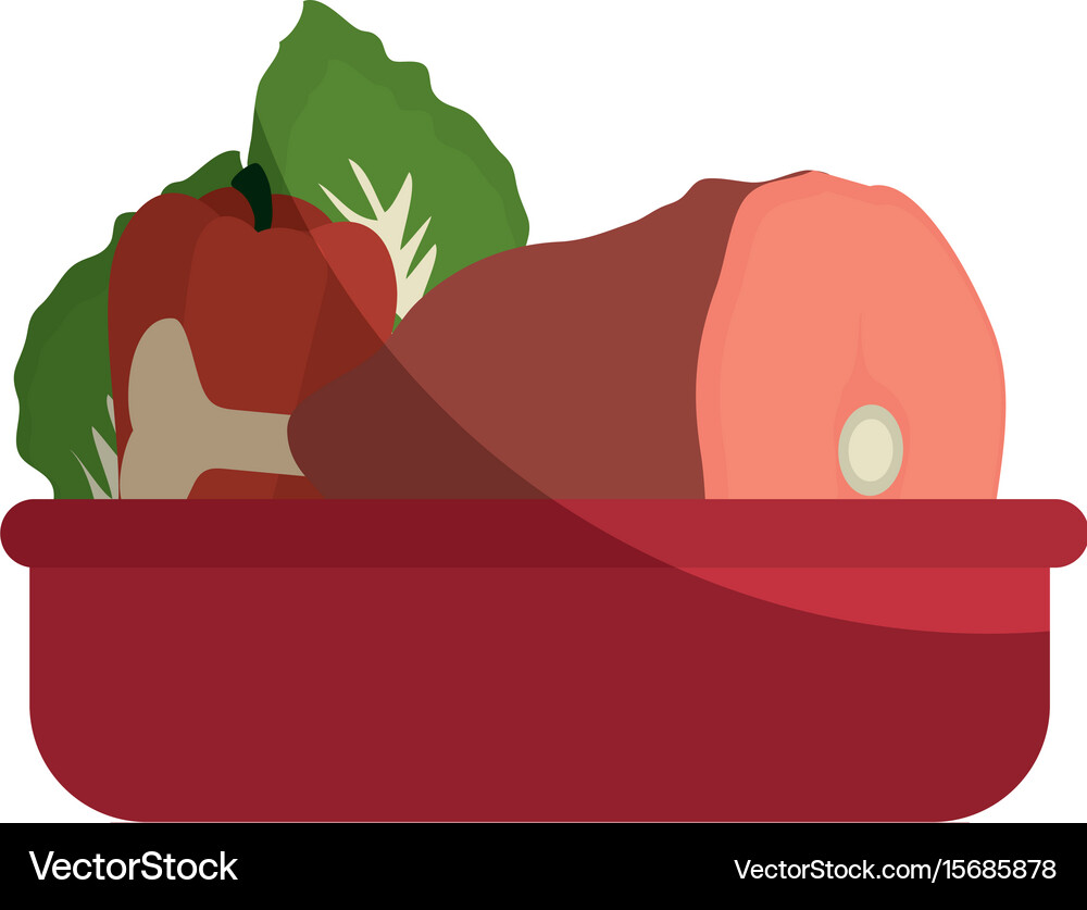 Food tray vegetable meat Royalty Free Vector Image