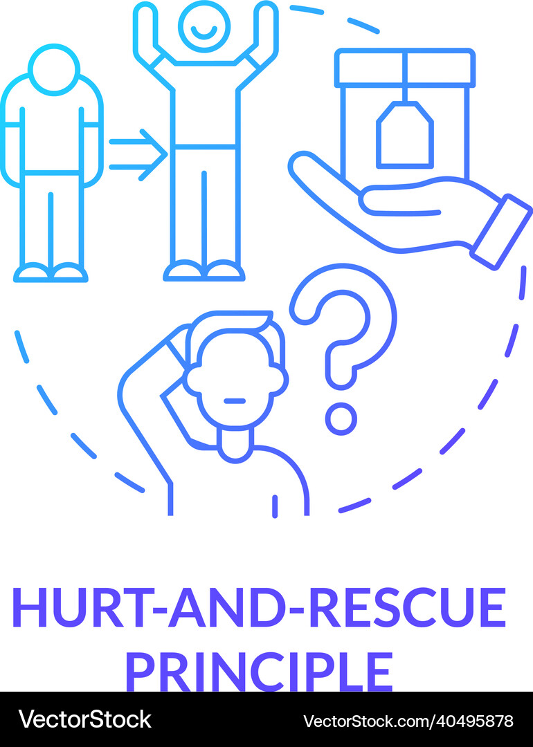 Hurt-and-rescue approach concept icon Royalty Free Vector