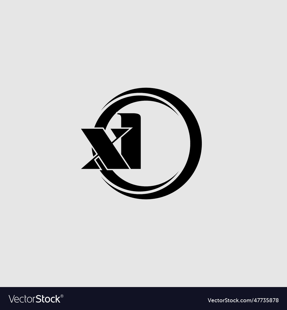 Letters xl simple circle linked line logo Vector Image