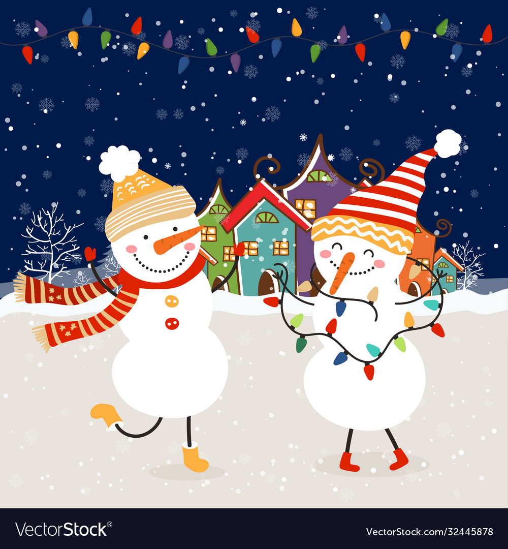 Merry christmas and happy new year winter Vector Image