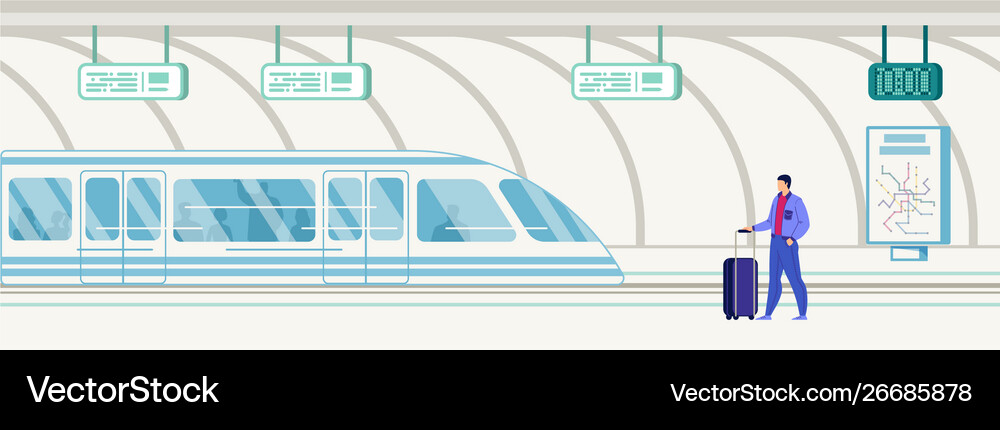 Metropolitan railroad underground station Vector Image