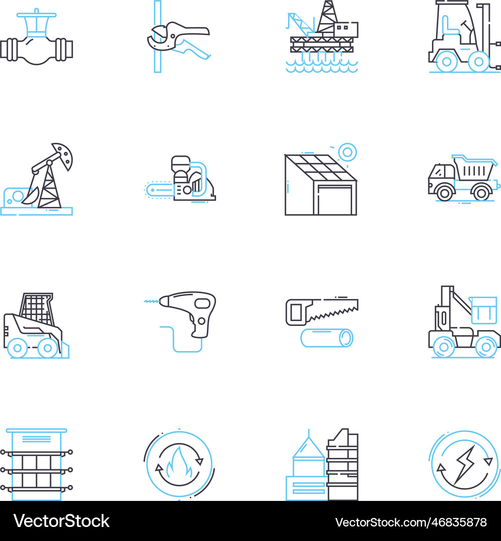 Modern warfare linear icons set warfare combat Vector Image