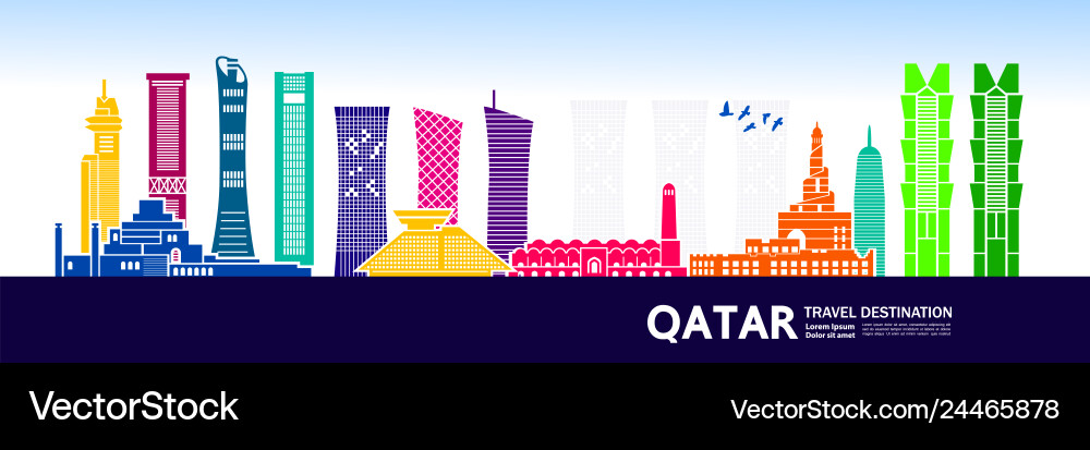 Qatar travel destination Royalty Free Vector Image