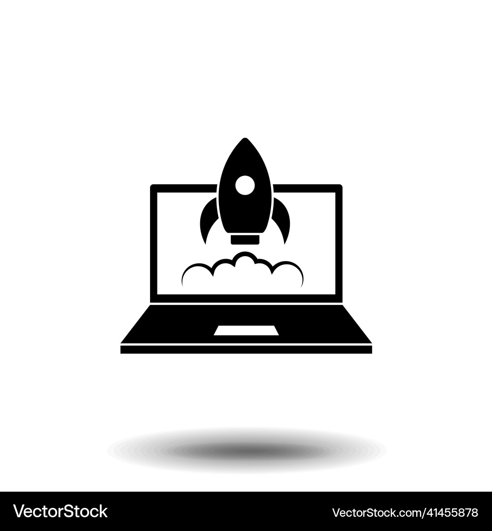 Startup laptop icon trendy logo Royalty Free Vector Image