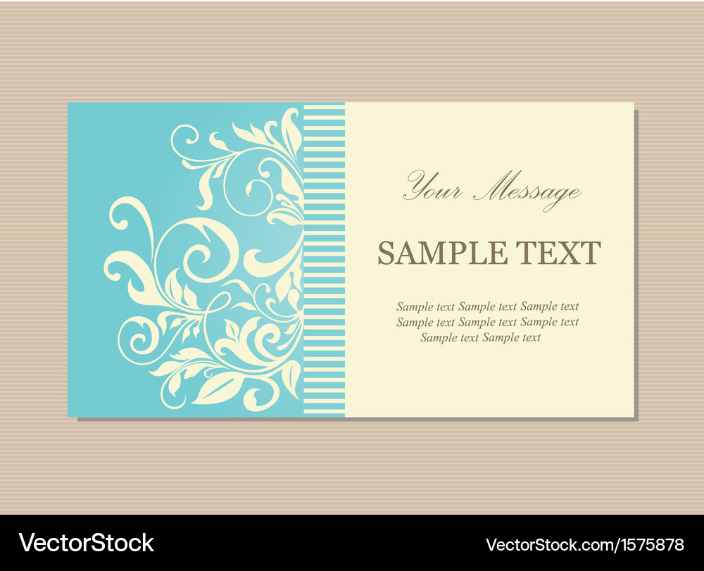 Vizit card vintage blue Royalty Free Vector Image
