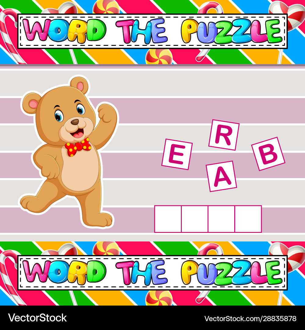 Words puzzle educational game for children Vector Image