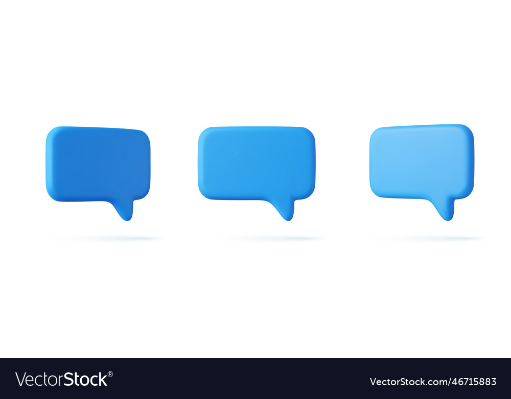 3D Speech Bubbles - Set Royalty Free Vector Image