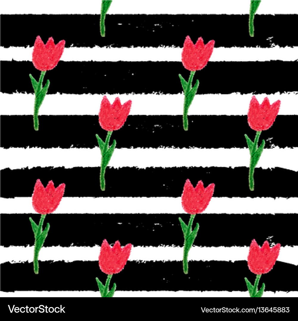 Abstract hand drawn flower seamless pattern Vector Image